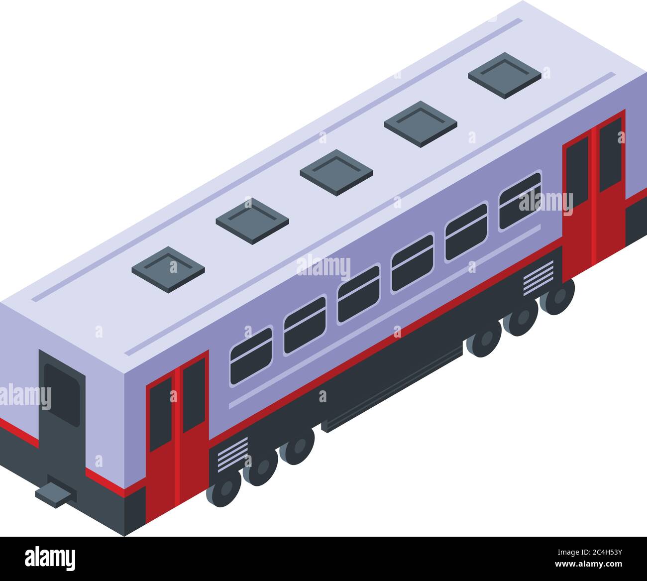 Train passenger wagon icon, isometric style Stock Vector Image & Art ...
