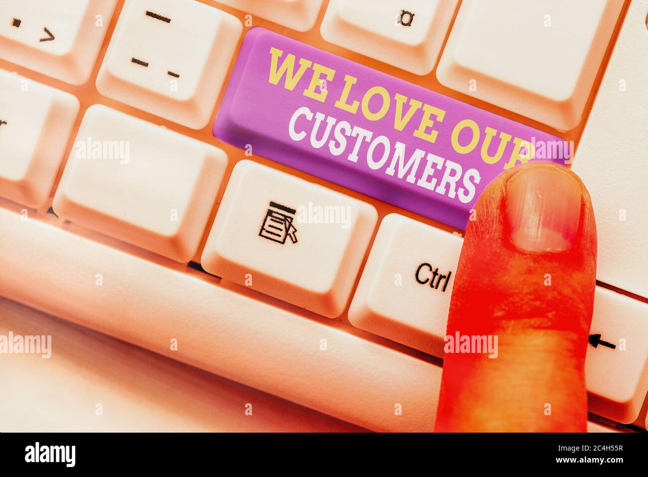 Text sign showing We Love Our Customers. Business photo text clients ...