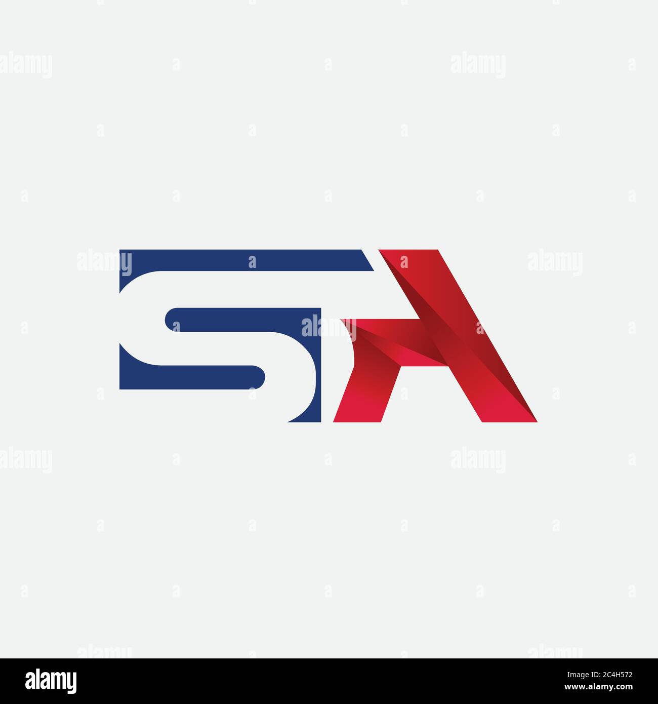 Initial letter SA modern industrial logo design vector Stock Vector ...