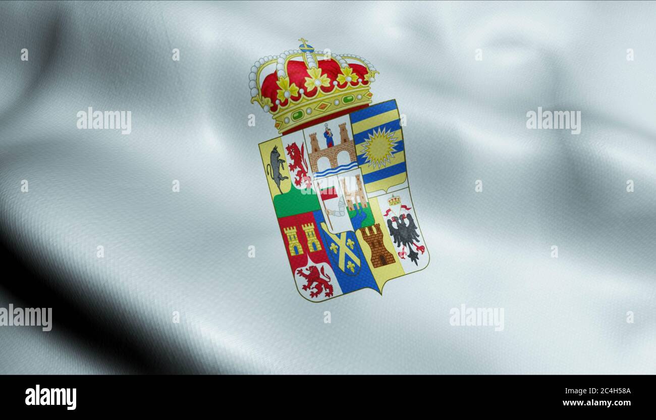 3D Illustration of a waving province flag of Zamora (Spain country ...