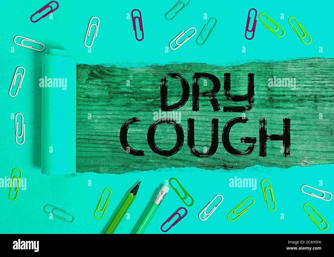 Conceptual hand writing showing Dry Cough. Concept meaning cough that ...