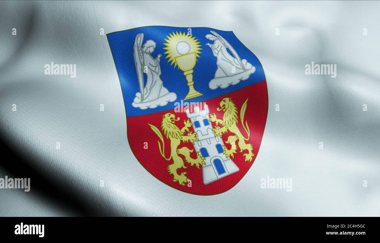 3D Illustration of a waving province flag of Lugo (Spain country Stock ...