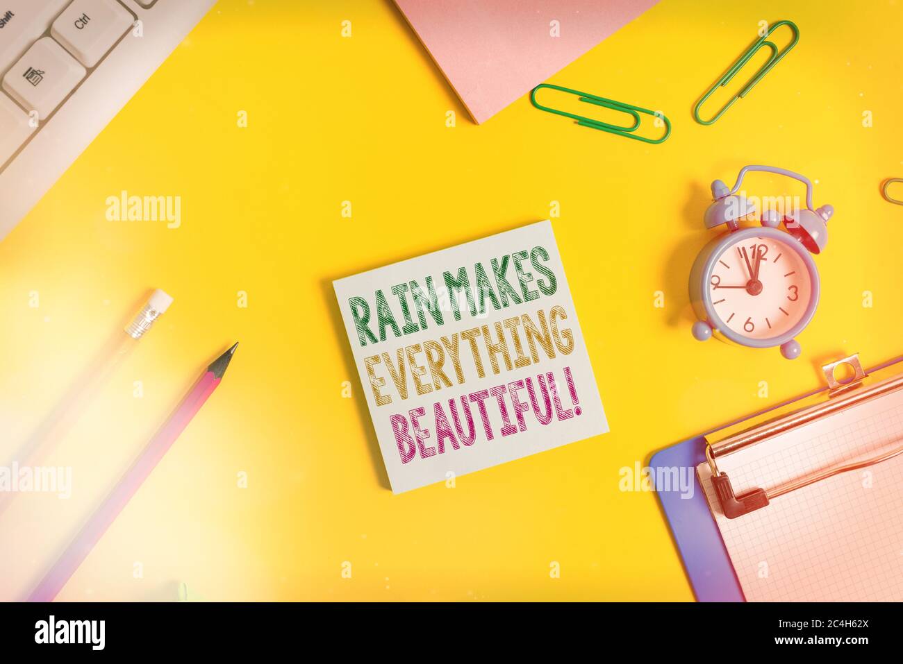 Conceptual hand writing showing Rain Makes Everything Beautiful ...