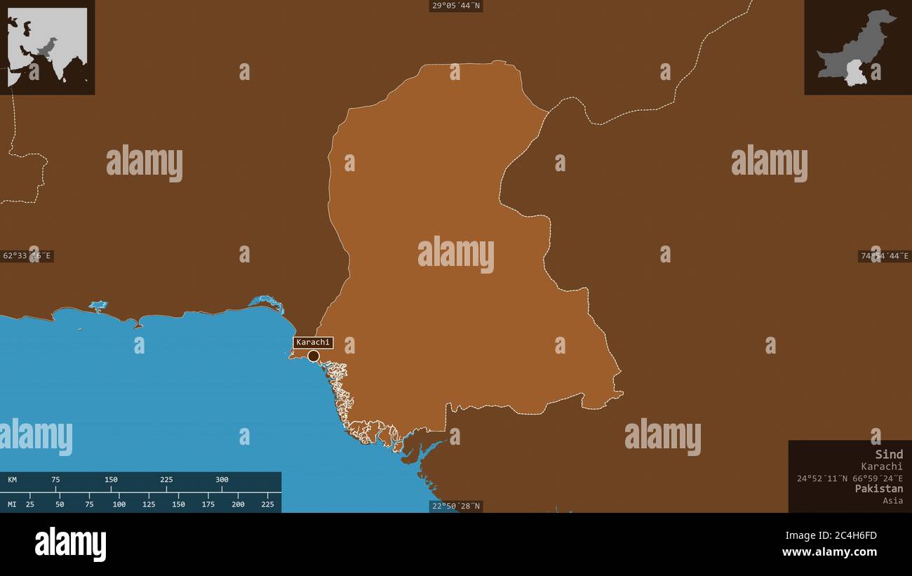 Sindh outline map hi-res stock photography and images - Alamy