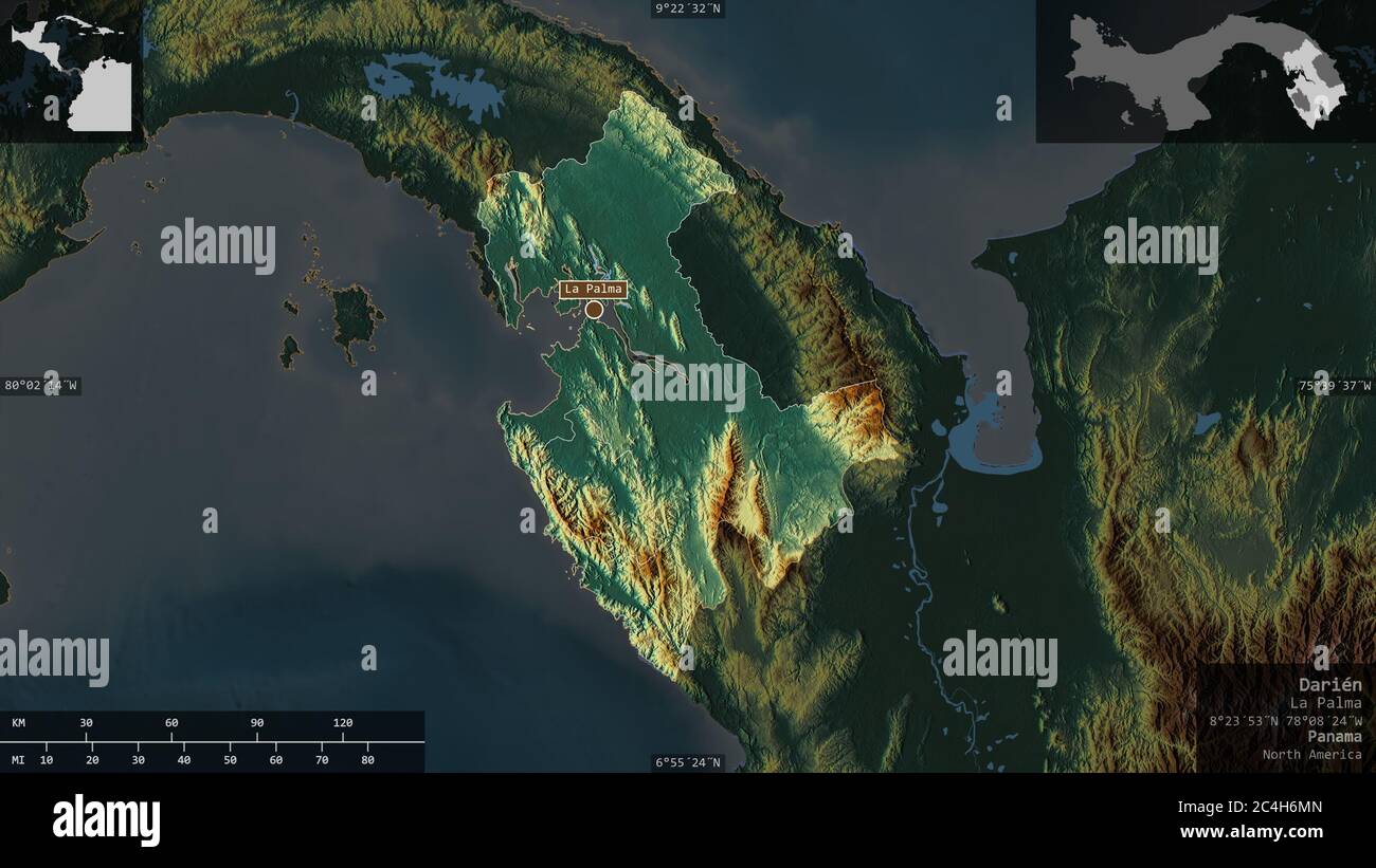 Darien panama map hi-res stock photography and images - Alamy