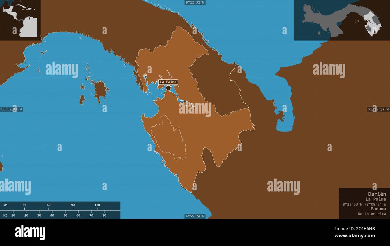 Darien panama map hi-res stock photography and images - Alamy