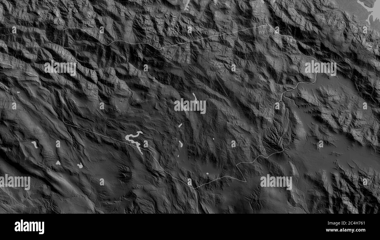 Enga, province of Papua New Guinea. Grayscaled map with lakes and ...