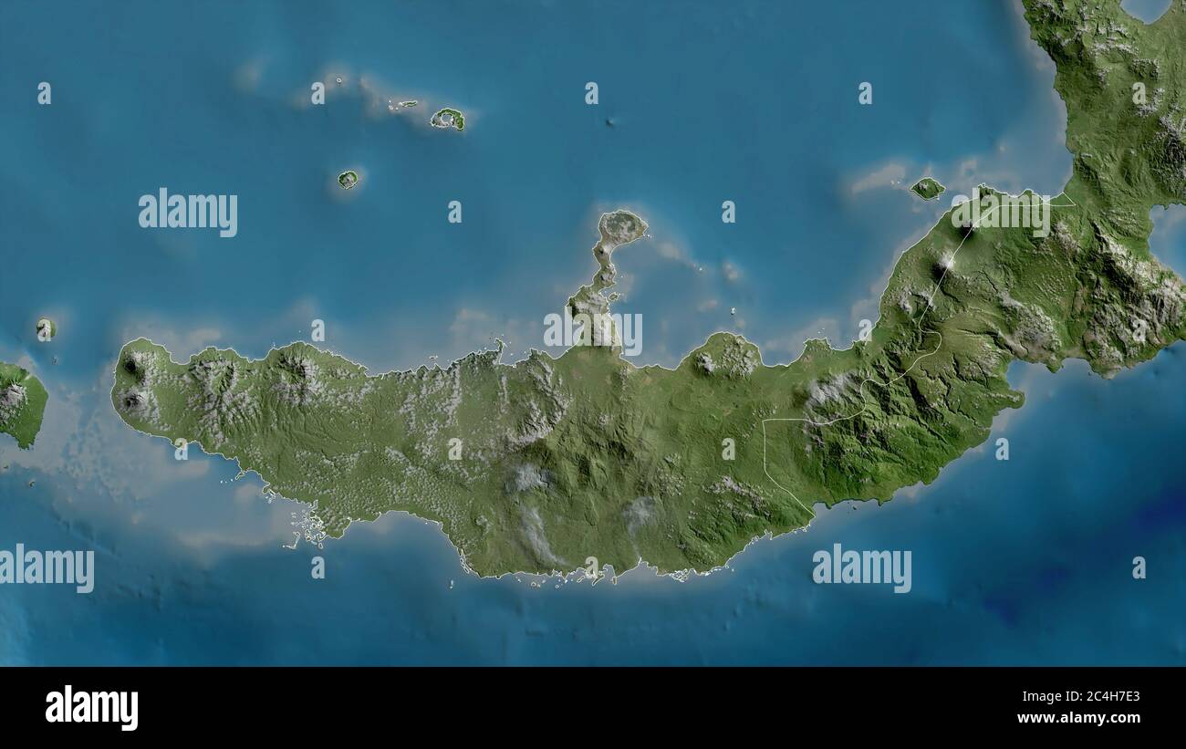West New Britain, province of Papua New Guinea. Satellite imagery ...
