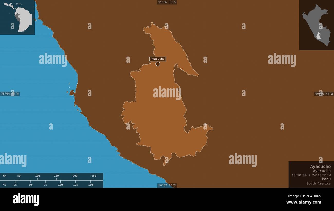 Ayacucho outline map hi-res stock photography and images - Alamy