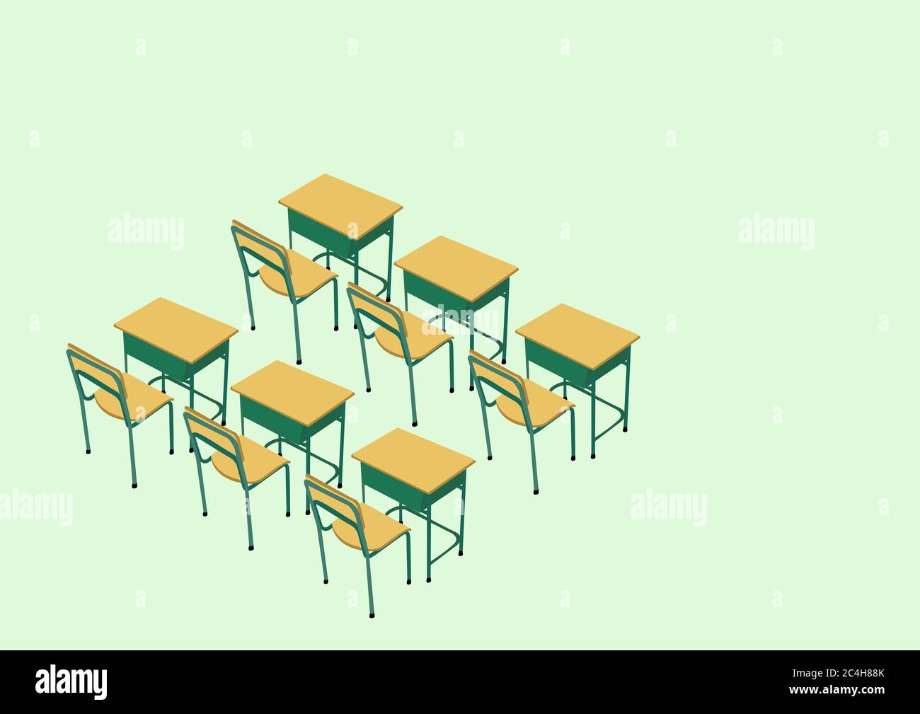 A perfect view of the empty classroom chairs of the students Stock ...