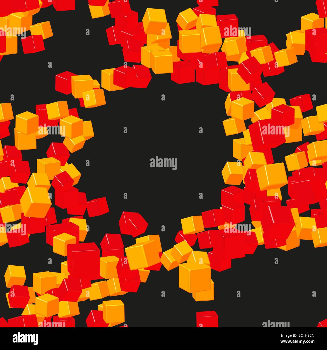 Golden Red Cubes Seamless Pattern, 3D Illustration Stock Vector Image ...