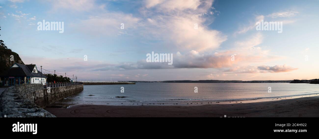 Panorama of Torquay in the sunset time Stock Photo - Alamy