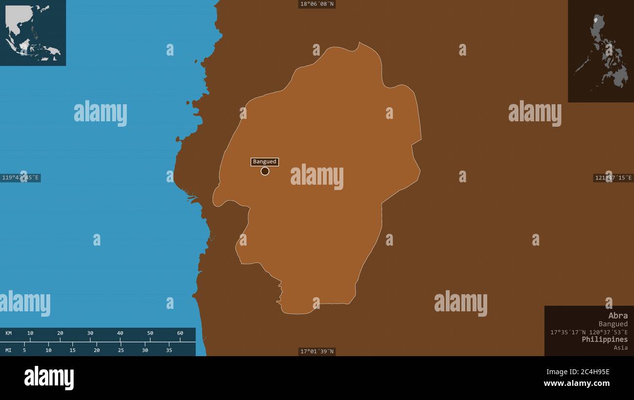 Abra, province of Philippines. Patterned solids with lakes and rivers ...