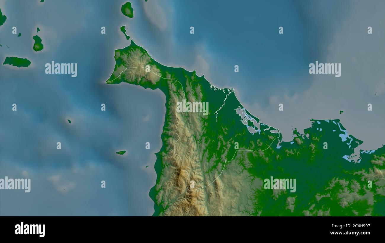 Aklan, province of Philippines. Colored shader data with lakes and ...