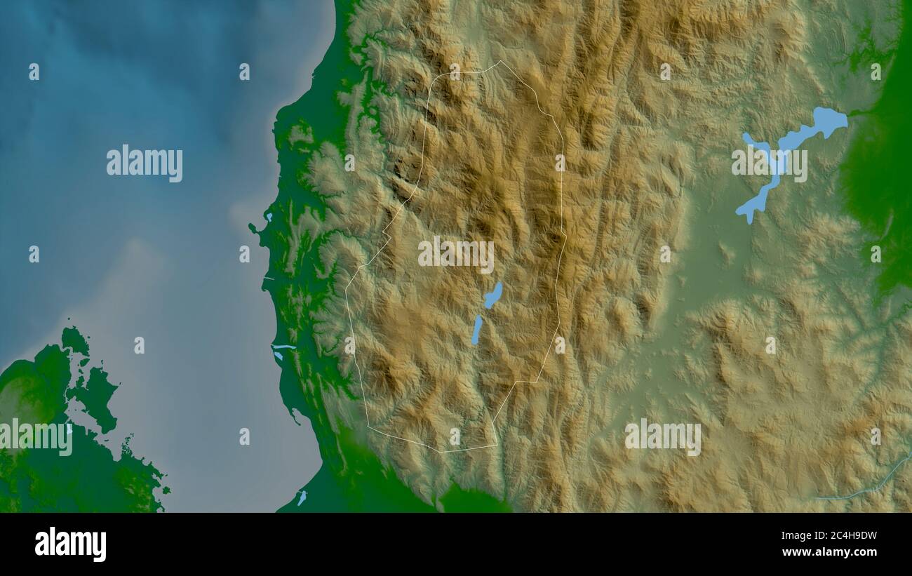 Benguet, province of Philippines. Colored shader data with lakes and ...