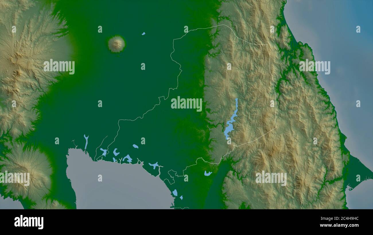 Bulacan, province of Philippines. Colored shader data with lakes and ...