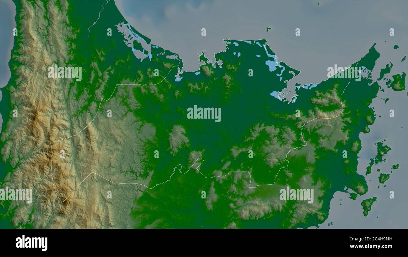 Capiz, province of Philippines. Colored shader data with lakes and ...