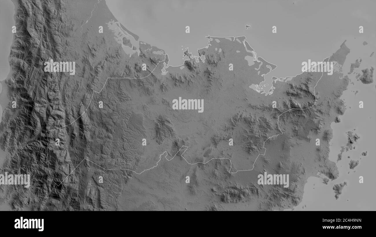 Capiz, province of Philippines. Grayscaled map with lakes and rivers ...