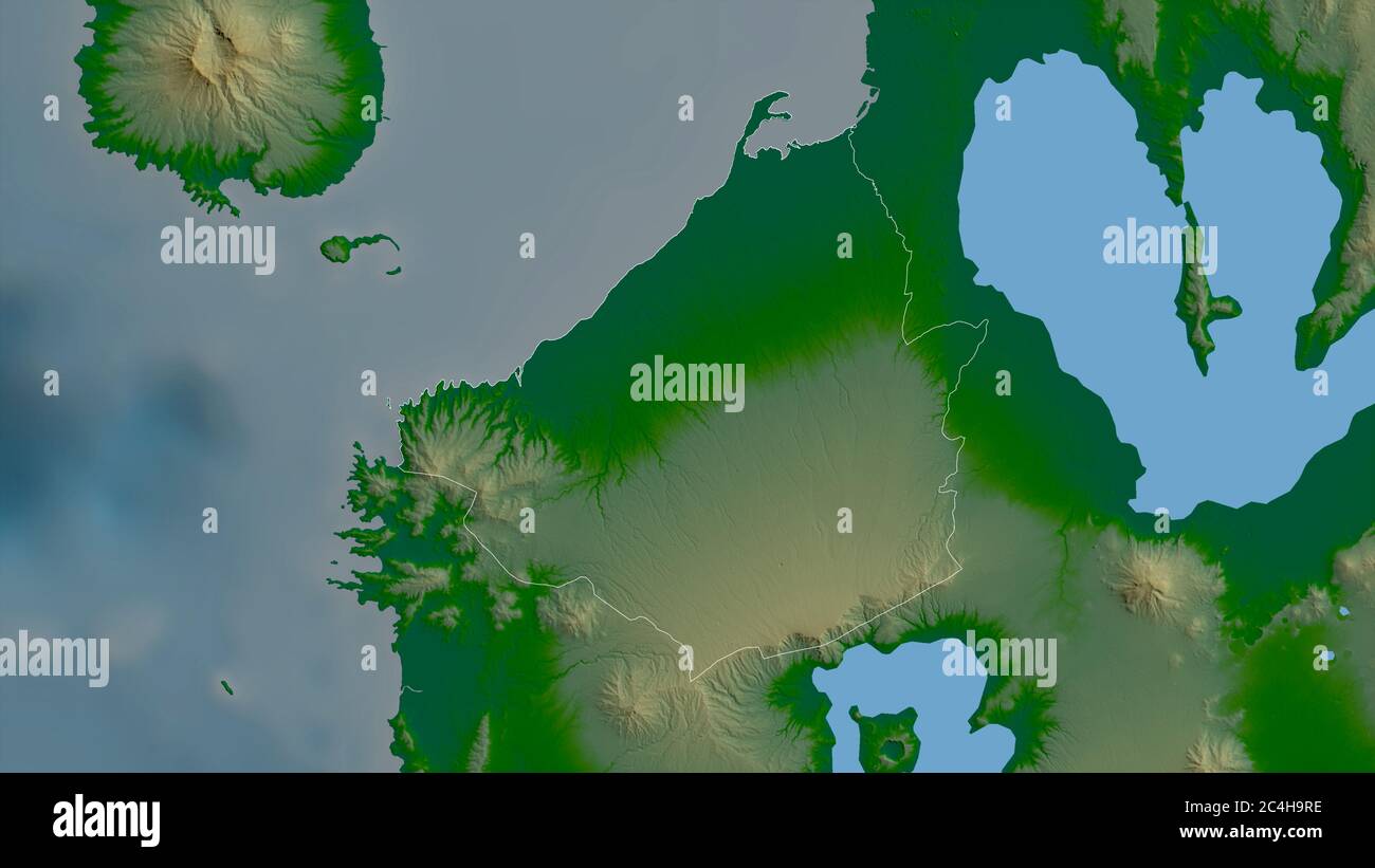 Cavite, province of Philippines. Colored shader data with lakes and ...