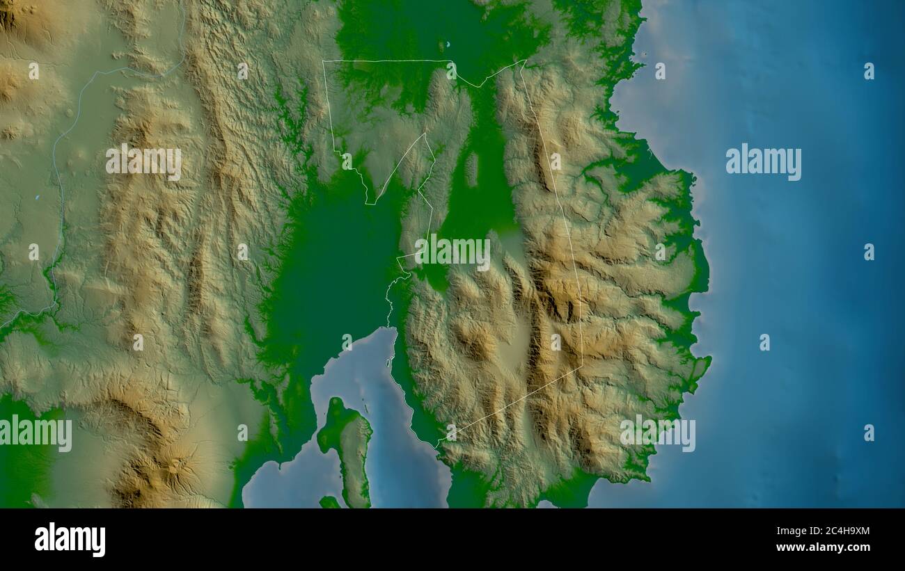 Compostela Valley, province of Philippines. Colored shader data with ...