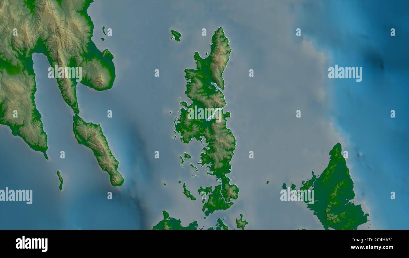 Dinagat Islands, province of Philippines. Colored shader data with ...