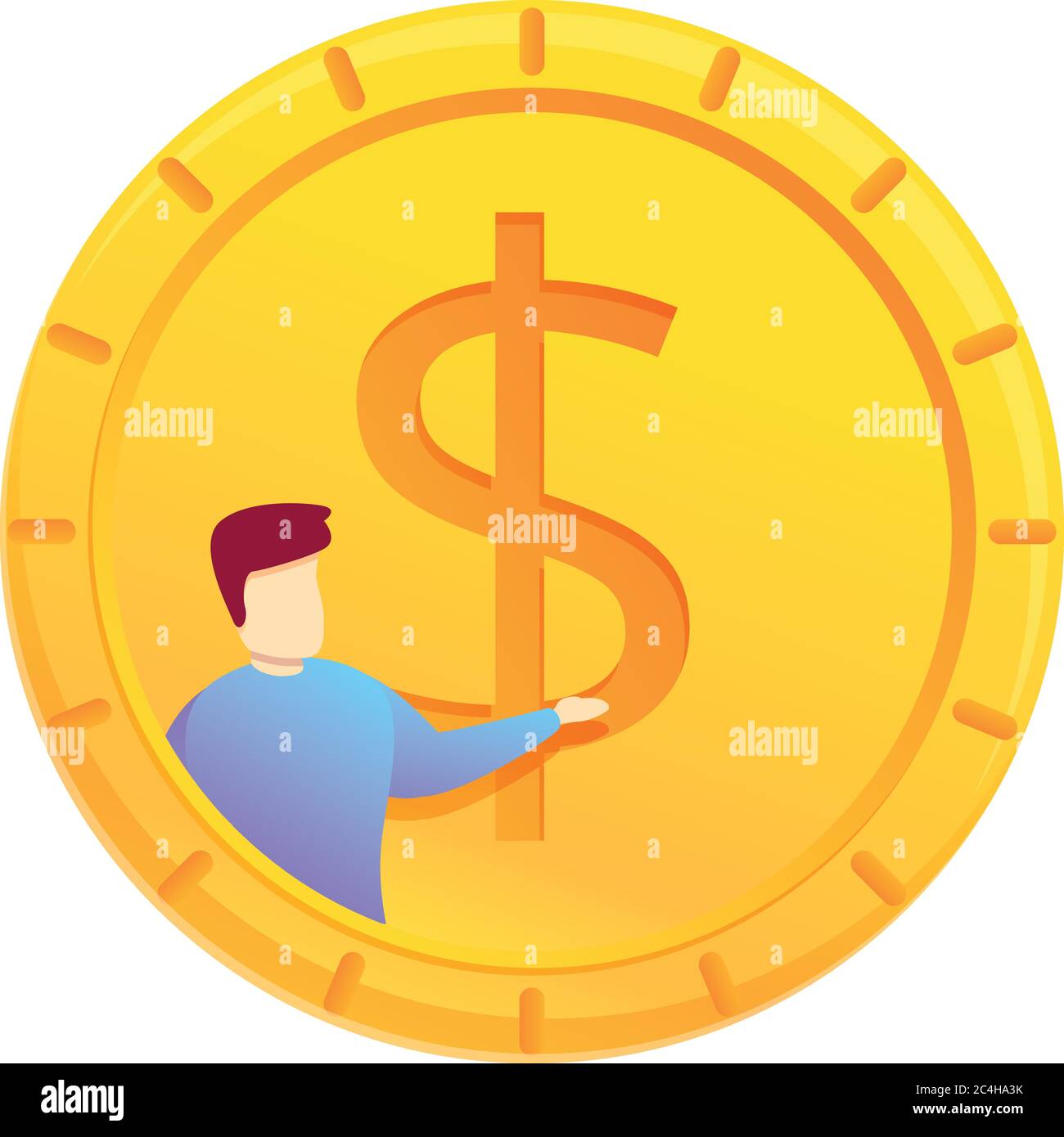 Money coin manager icon. Cartoon of money coin manager vector icon for ...