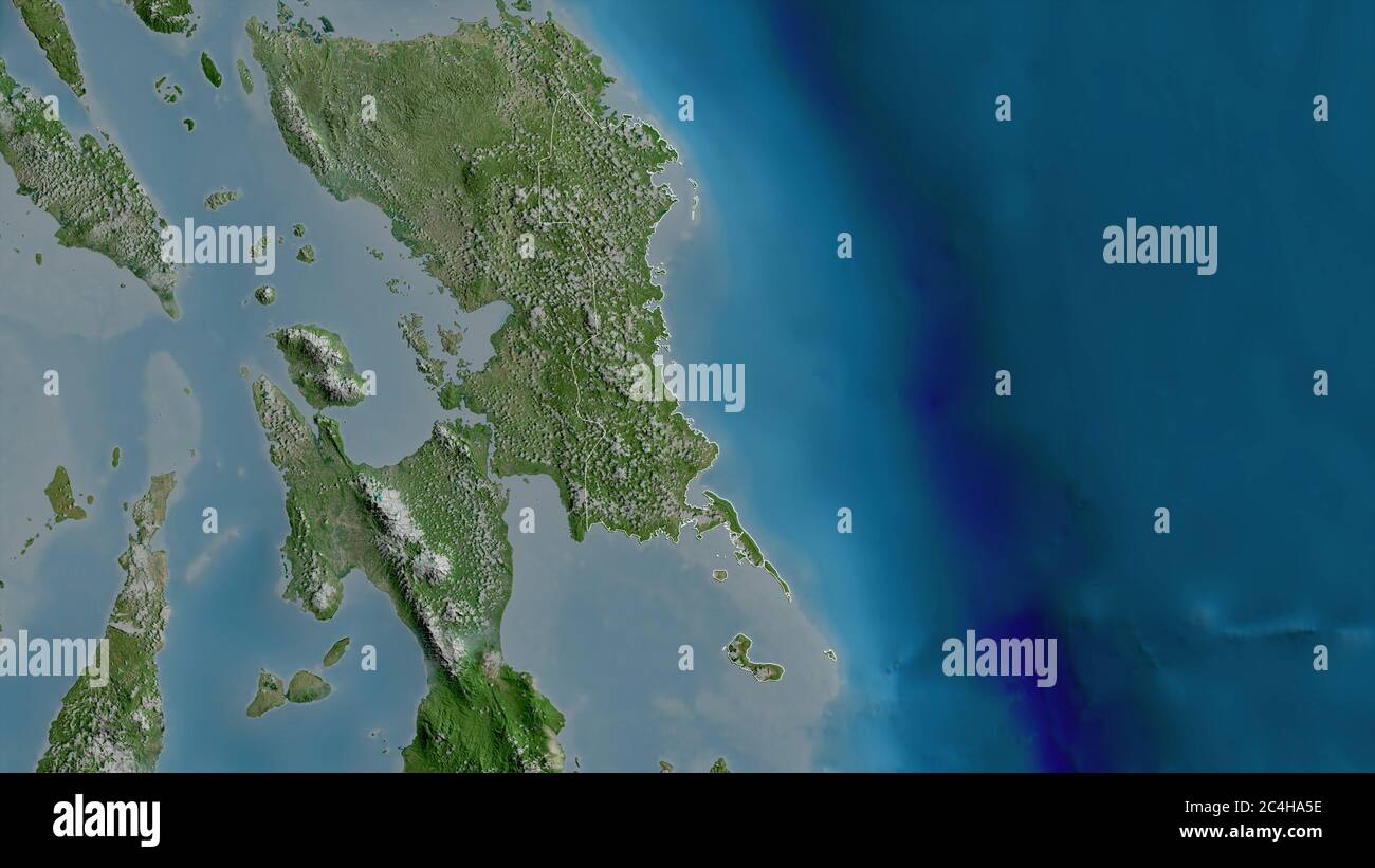 Eastern Samar, province of Philippines. Satellite imagery. Shape ...