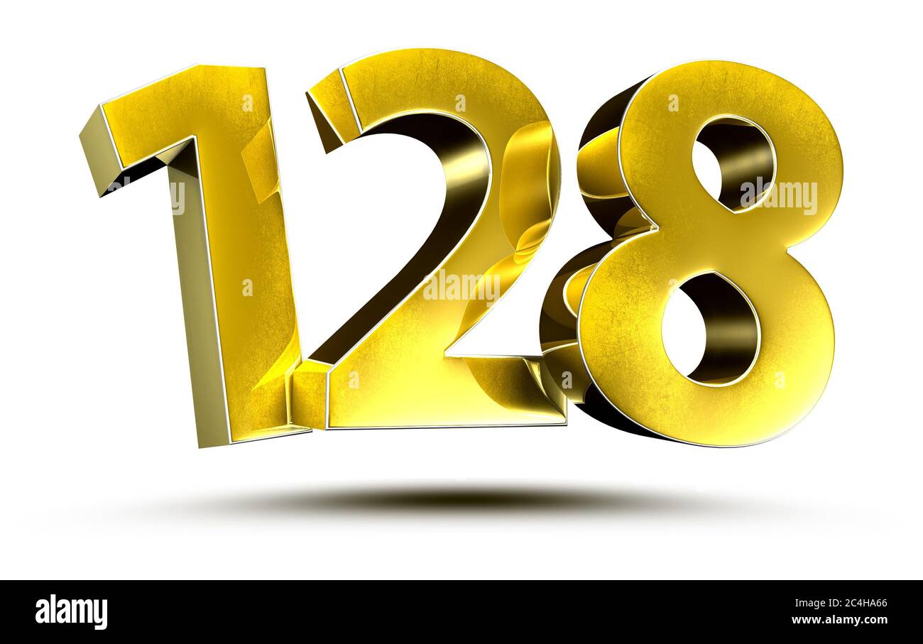3d number 128 hi-res stock photography and images - Alamy