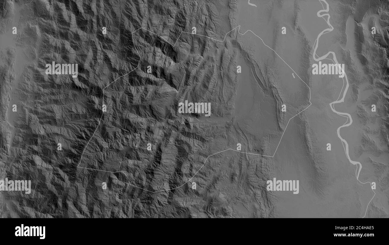 Kalinga, province of Philippines. Grayscaled map with lakes and rivers ...