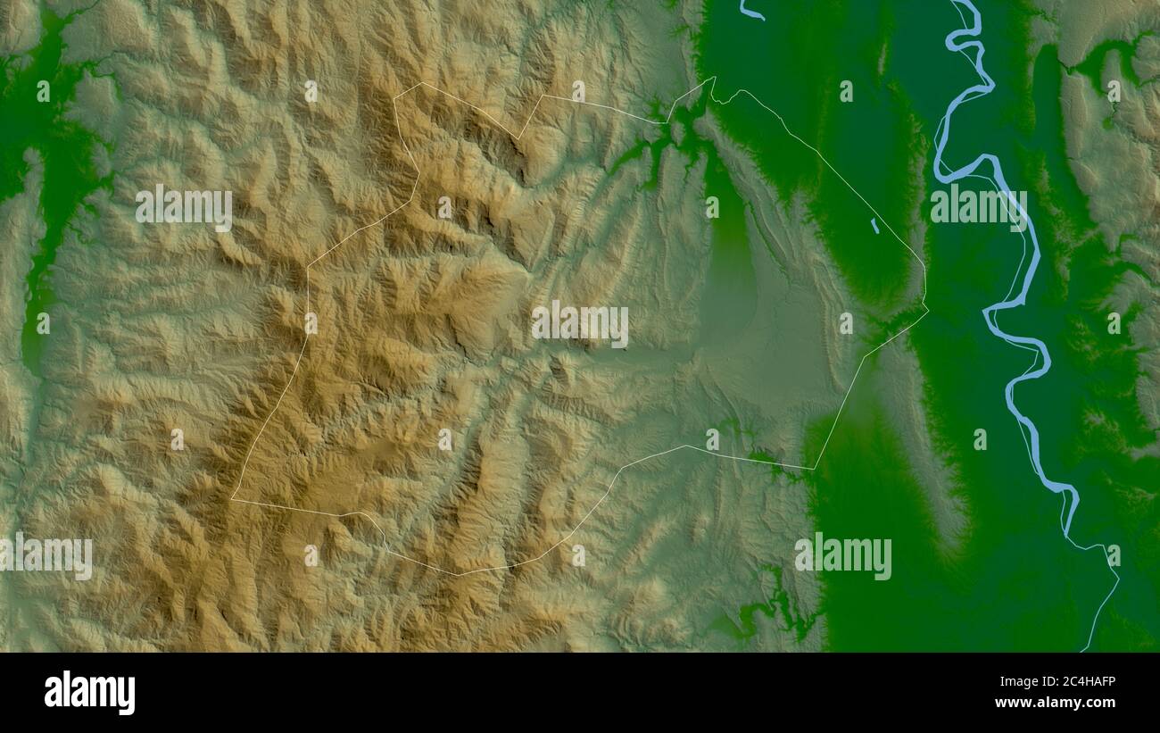 Kalinga, province of Philippines. Colored shader data with lakes and ...