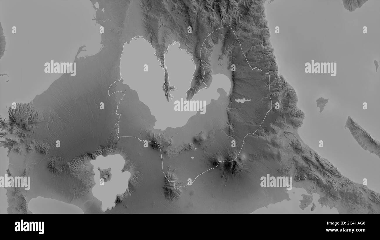 Laguna, province of Philippines. Grayscaled map with lakes and rivers ...