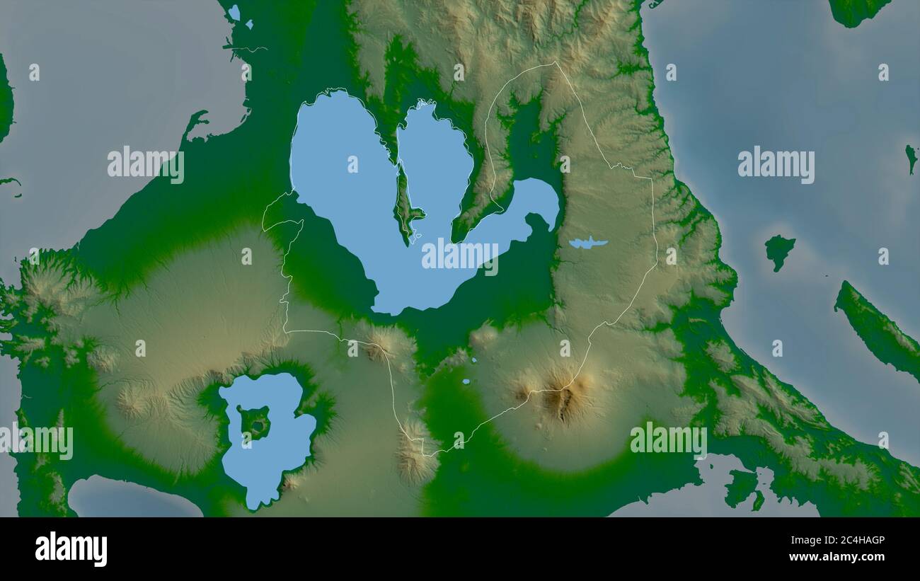 Laguna, province of Philippines. Colored shader data with lakes and ...