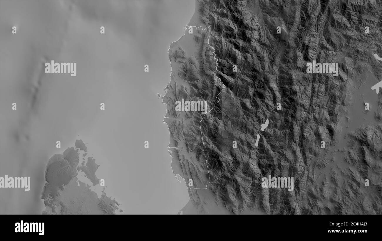 La Union, province of Philippines. Grayscaled map with lakes and rivers ...