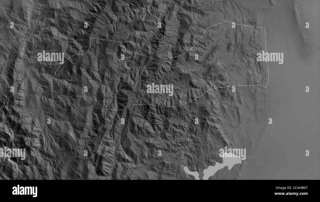 Mountain Province, province of Philippines. Grayscaled map with lakes ...