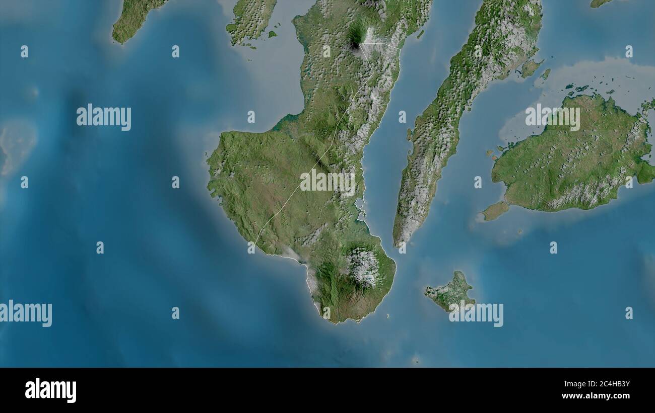 Negros Oriental, province of Philippines. Satellite imagery. Shape ...