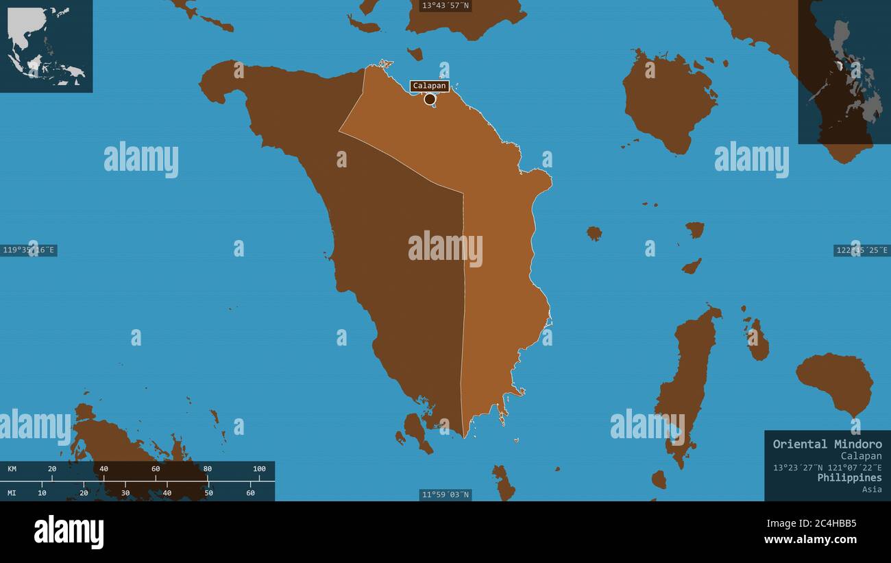 Oriental Mindoro, province of Philippines. Patterned solids with lakes ...