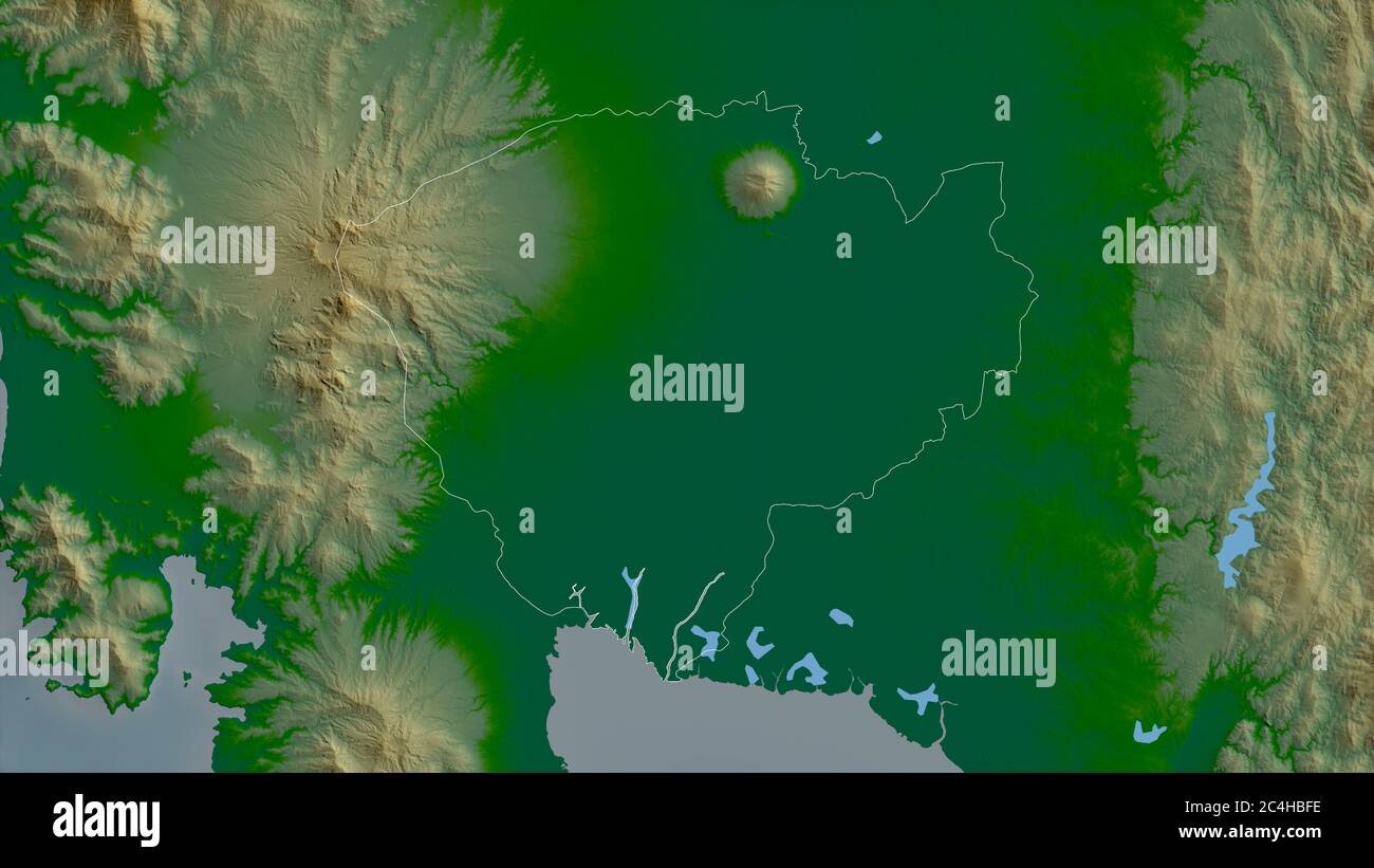 Pampanga, province of Philippines. Colored shader data with lakes and ...