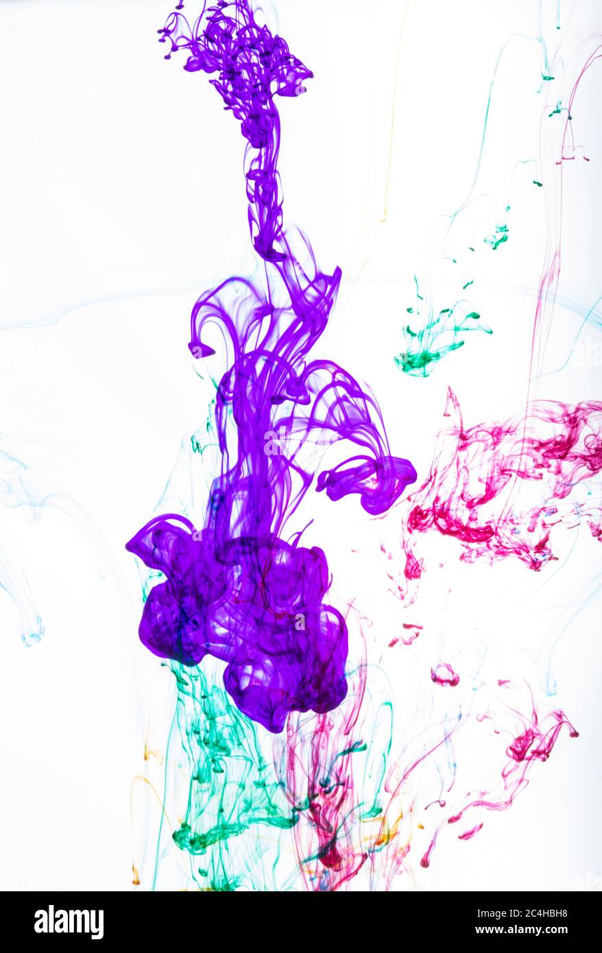 Acrylic colors and ink in water. Abstract background Stock Photo - Alamy