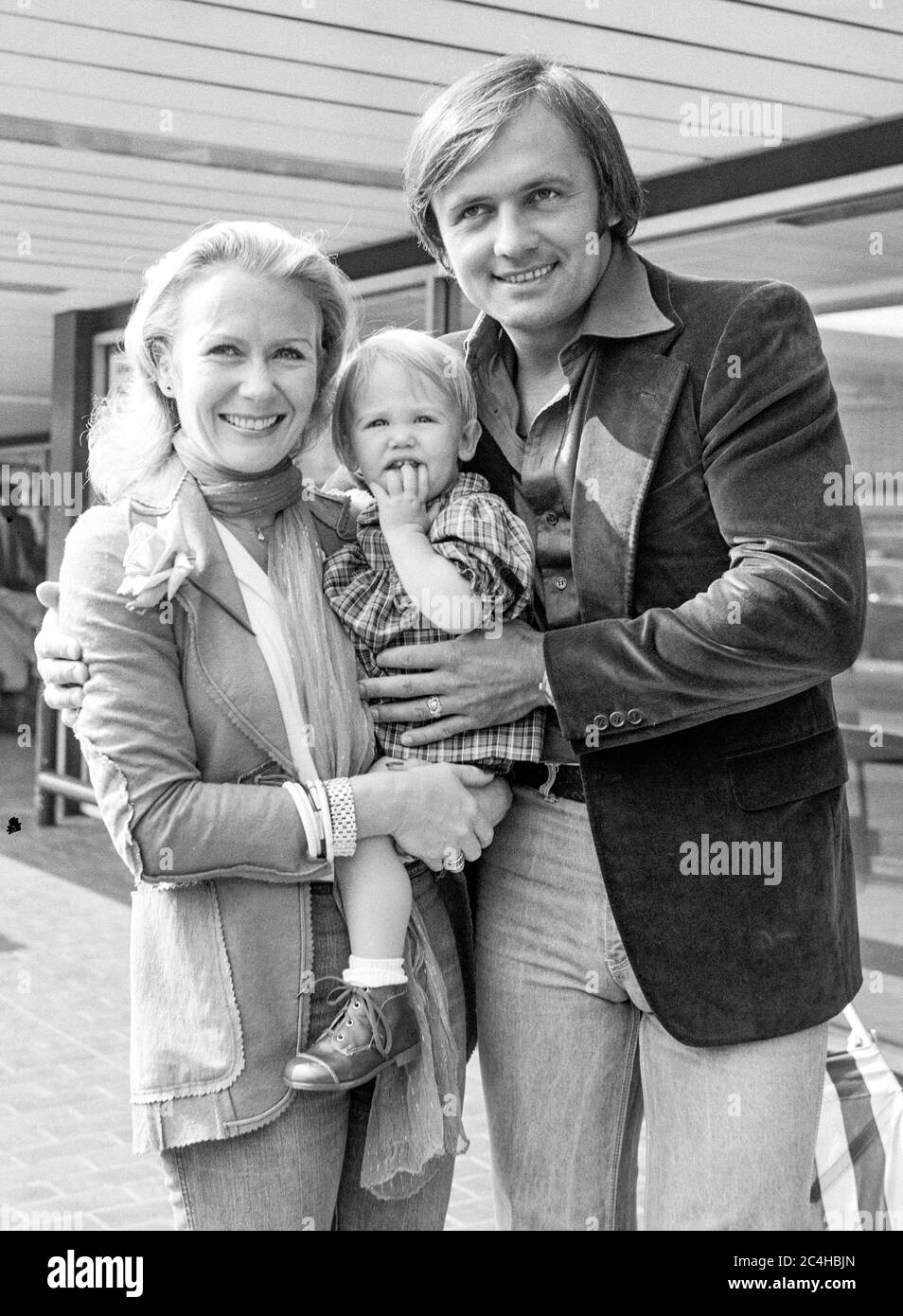 British actress Juliet Mills with husband Michael Miklenda and one year ...