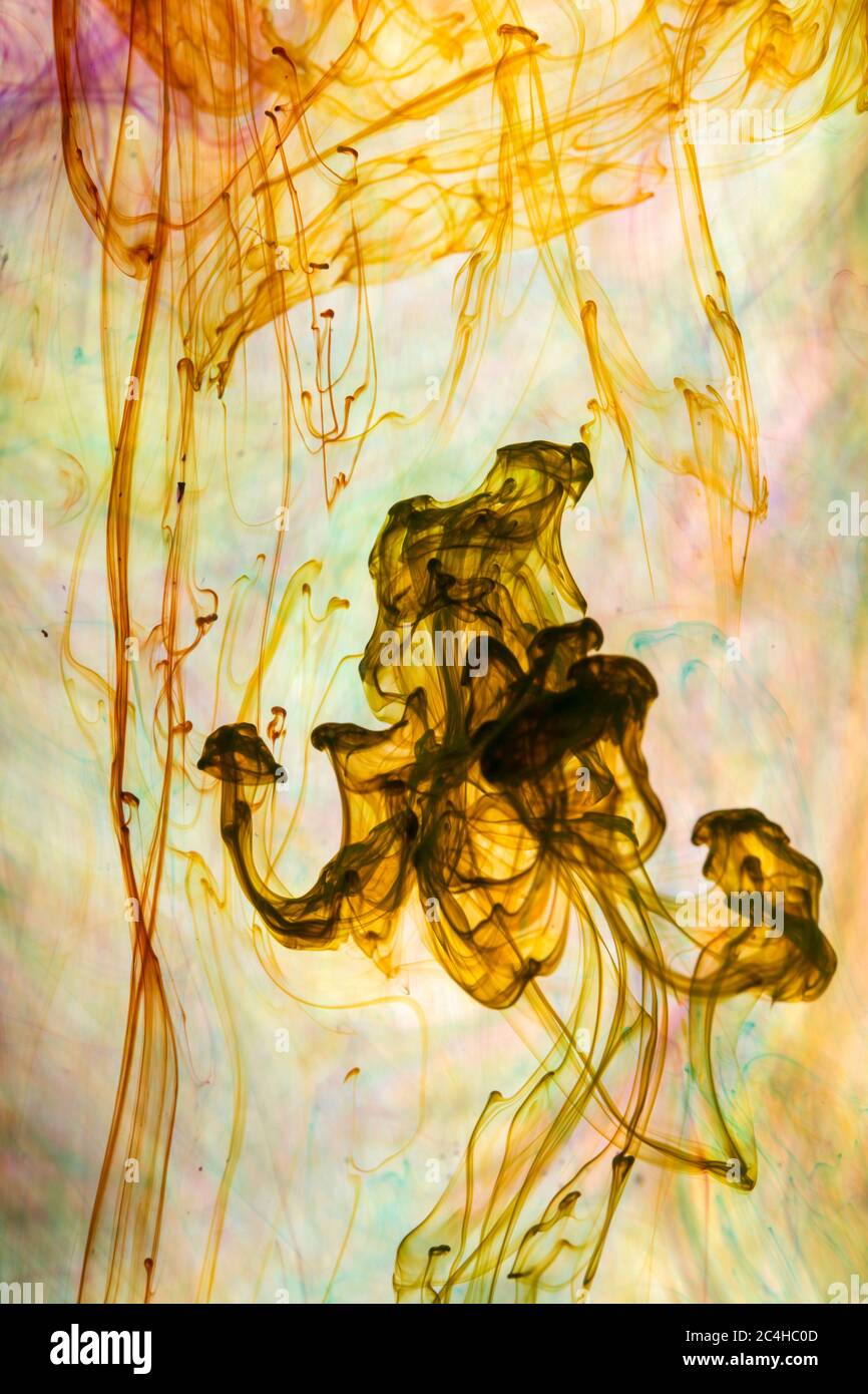 Acrylic colors and ink in water. Abstract background Stock Photo - Alamy