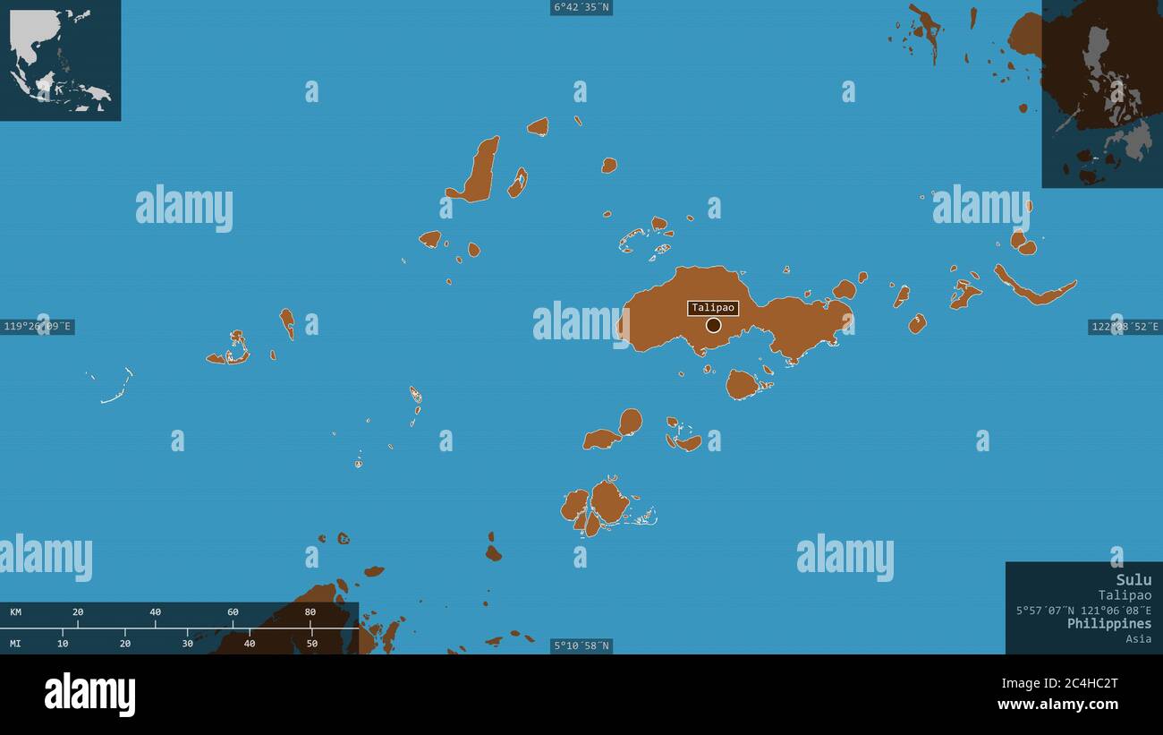 Sulu, province of Philippines. Patterned solids with lakes and rivers ...