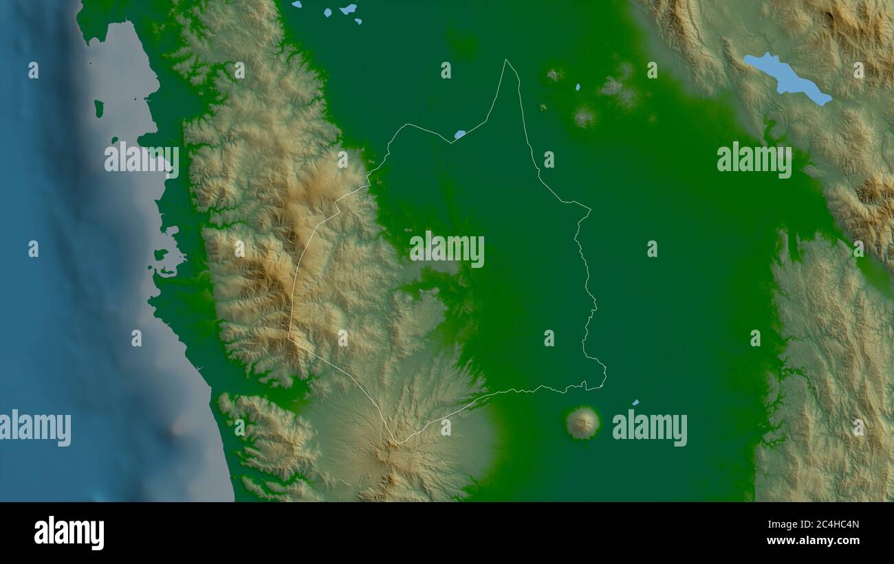 Tarlac, province of Philippines. Colored shader data with lakes and ...