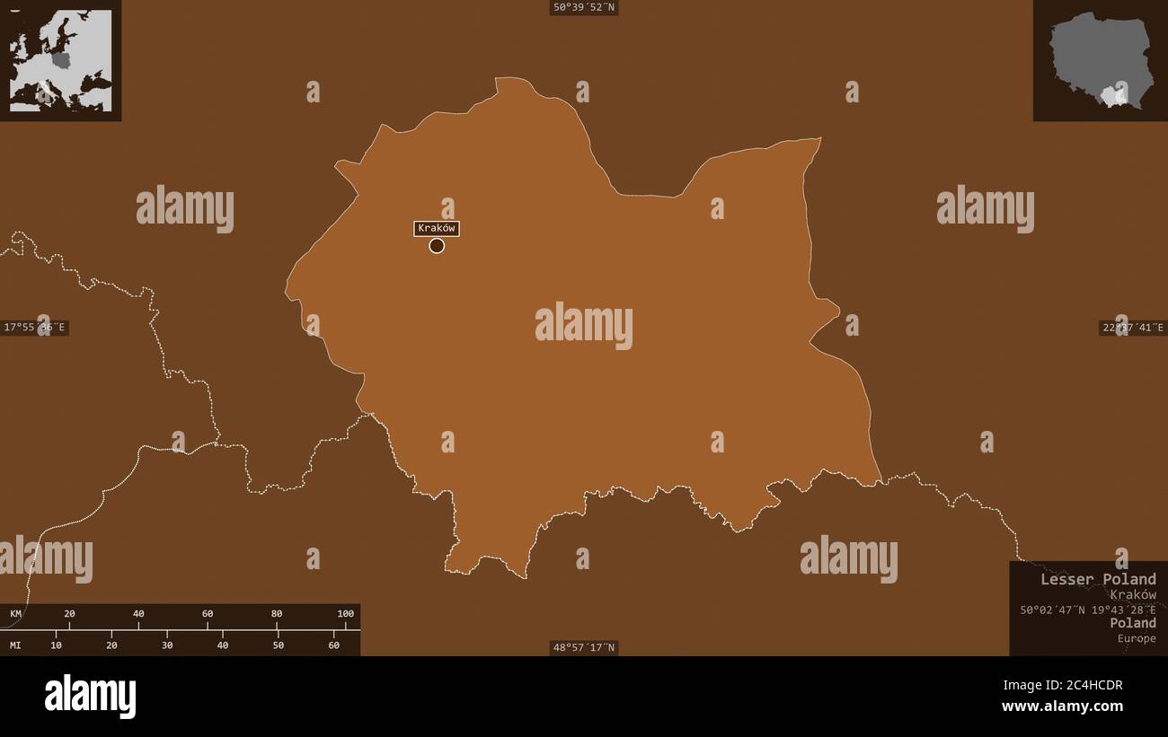 Lesser Poland, voivodeship of Poland. Patterned solids with lakes and ...
