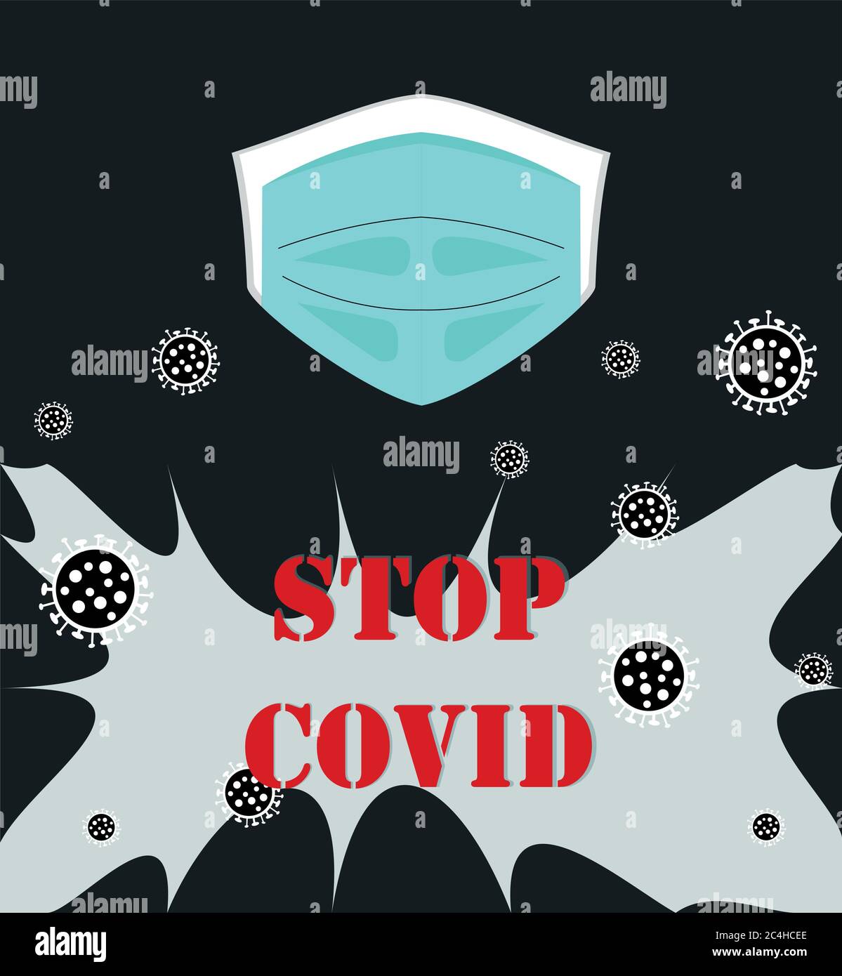 Poster showing a protective mask against viruses Stock Vector Image ...