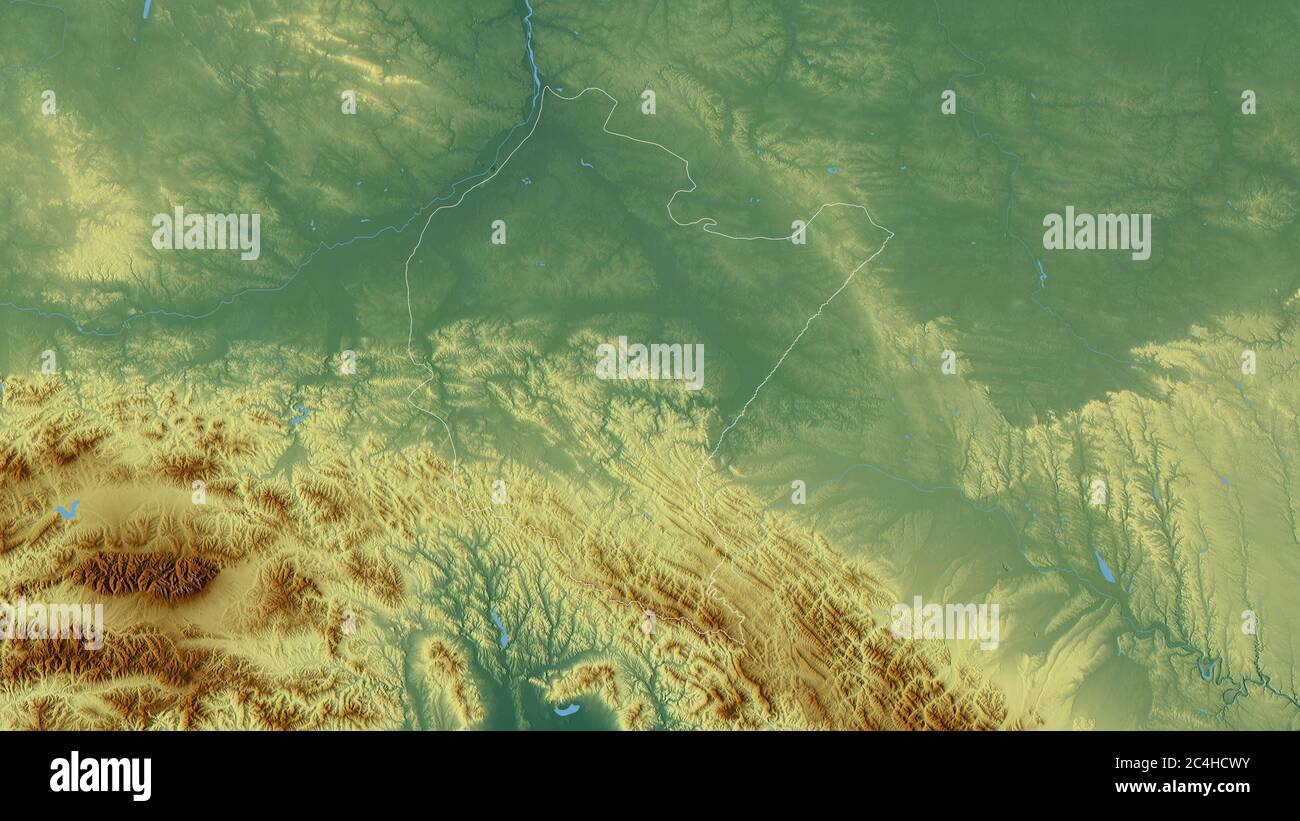 Subcarpathian, voivodeship of Poland. Colored relief with lakes and ...