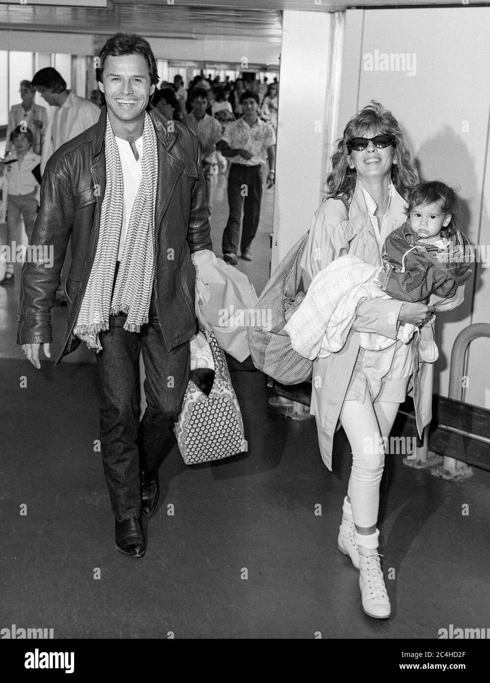 American actor Michael Nader with wife Robin Weiss and daughter Lindsay ...