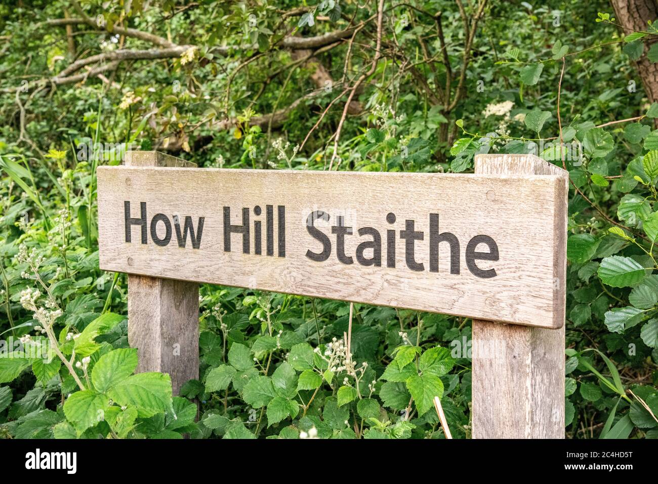 Sign of How Hill Staithe Stock Photo - Alamy