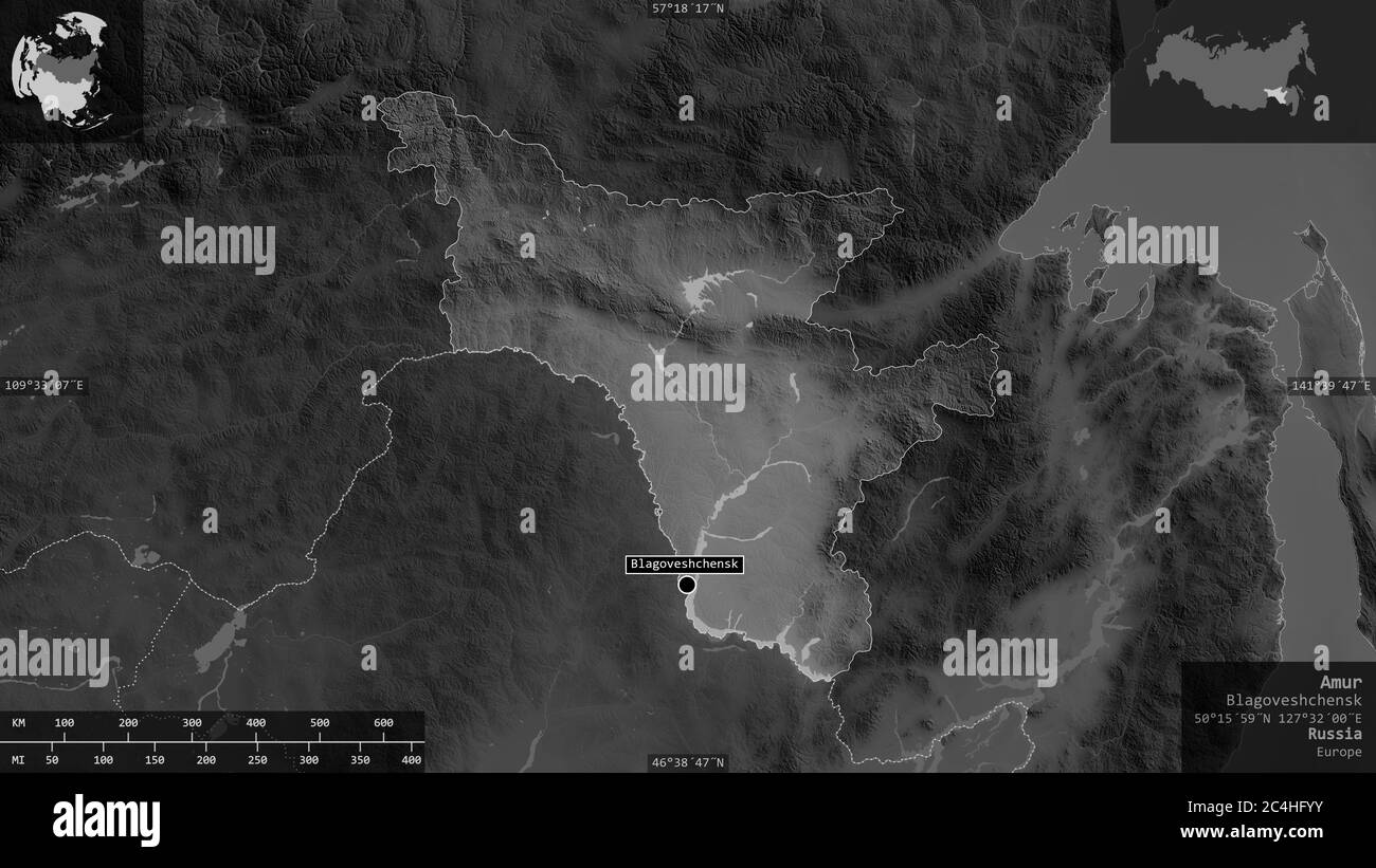 Map of amur Black and White Stock Photos & Images - Alamy