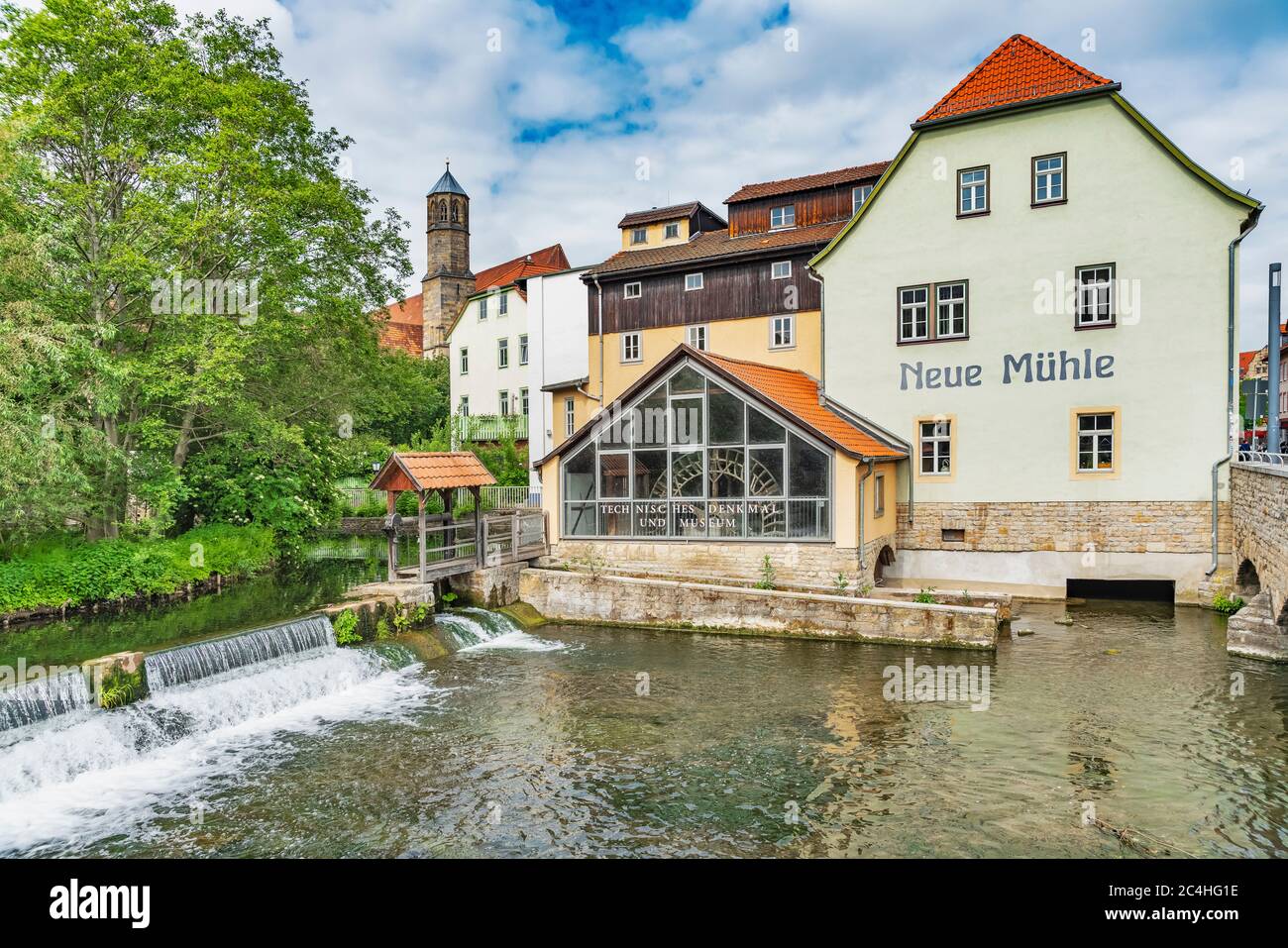 On the river Gera, at the castle bridge in the old town of Erfurt, you ...
