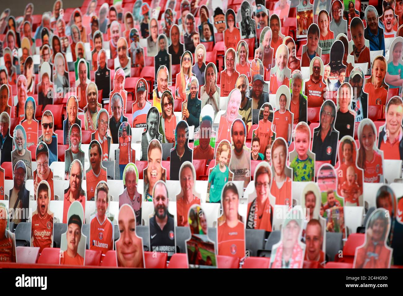 Cardboard cutout pictures of fans in the stands before the Sky Bet ...